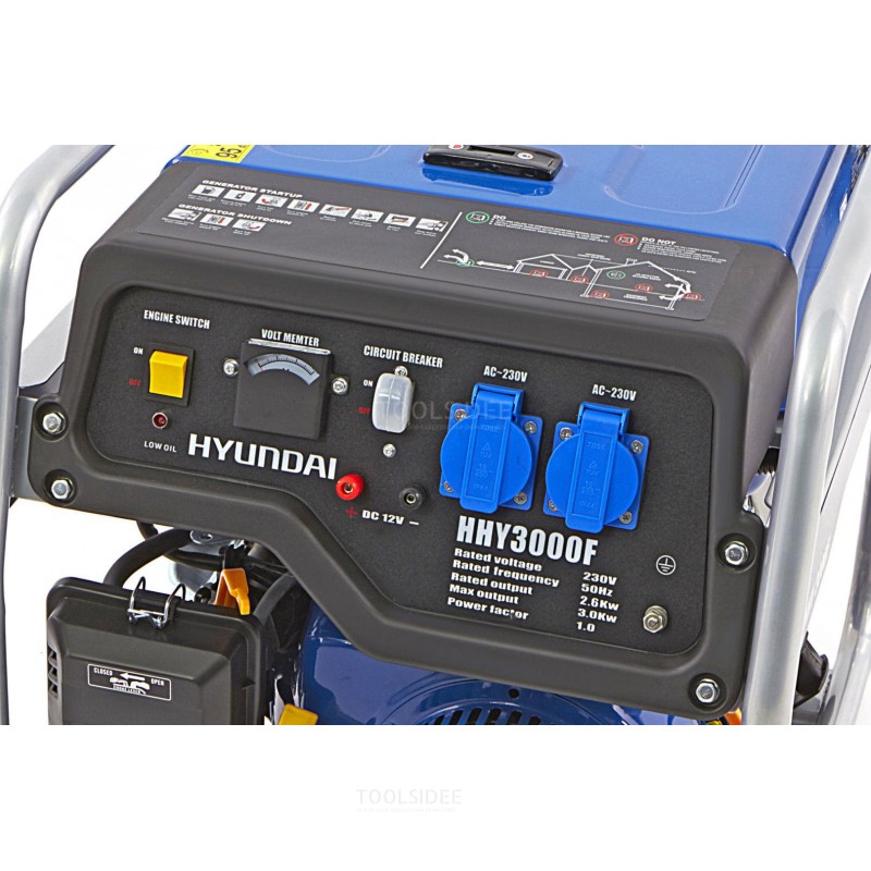 Hyundai HHY3000F Generator, Aggregaat 2,6Kw, 200cc OHV-Benzinemotor ...