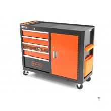 Tactix 115 cm Tool trolley, Workbench 5 Drawers with Door - toolsidee.ie