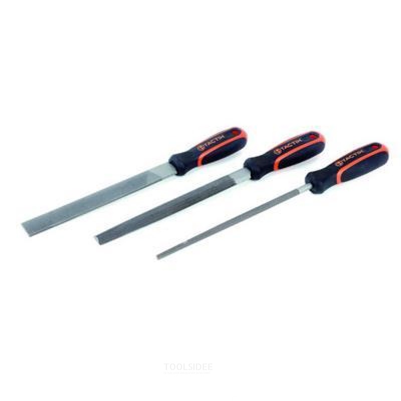 Tactix steel file set 200mm, 3-piece - toolsidee.co.uk