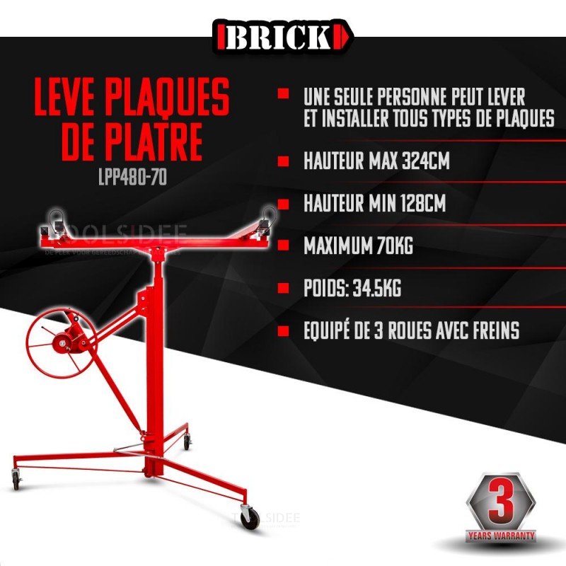 BRICK Drywall lifter - Max weight 70kg - toolsidee.co.uk