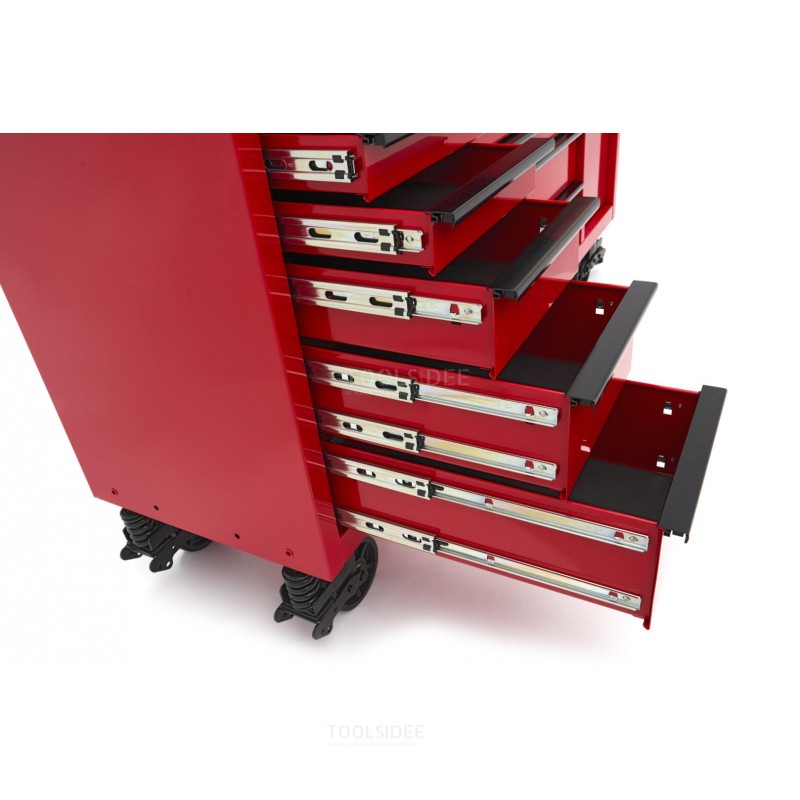 HBM tool trolley, 14 drawers, 182 cm, red - toolsidee.co.uk