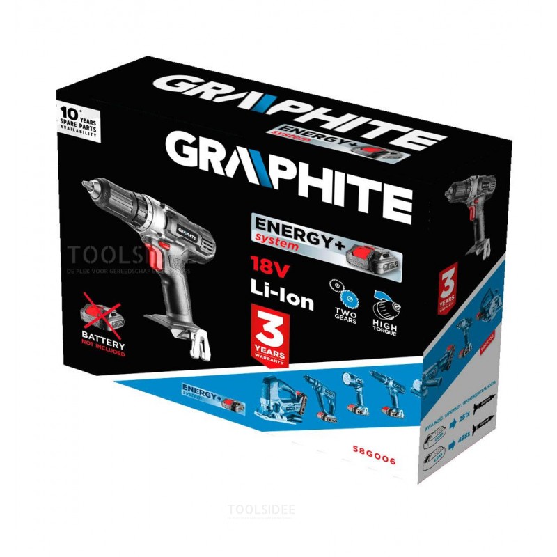 GRAPHITE cordless drill 18v li-ion, energy + - toolsidee.ie