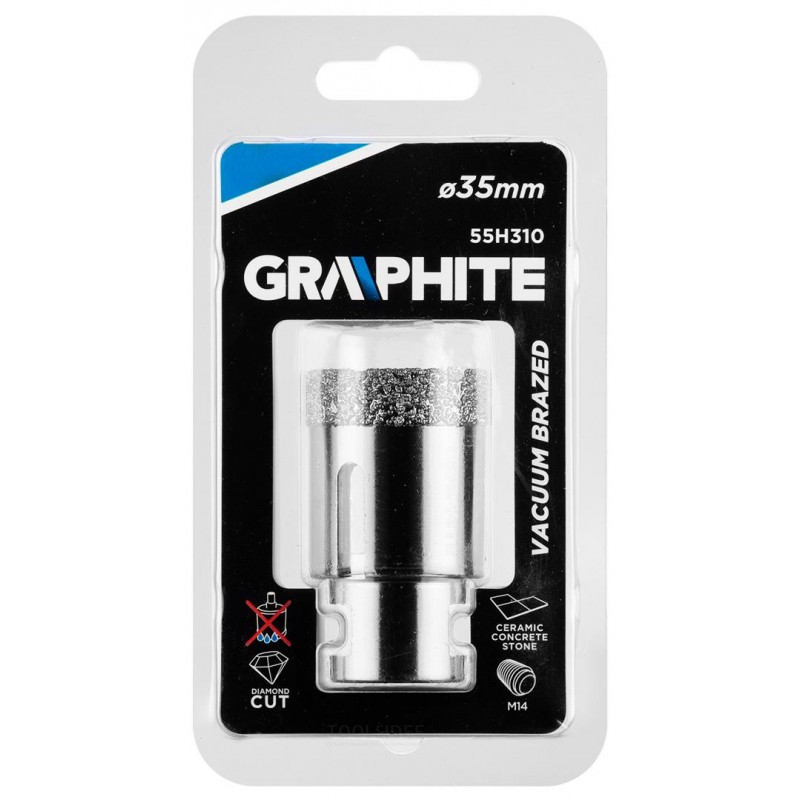 GRAPHITE diamond drill 35mm, m14 with cooling wax - toolsidee.co.uk