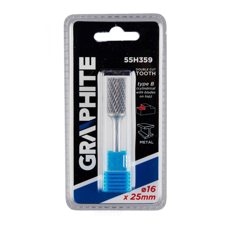 GRAPHITE burr type b cylindrical 16x25mm - toolsidee.co.uk