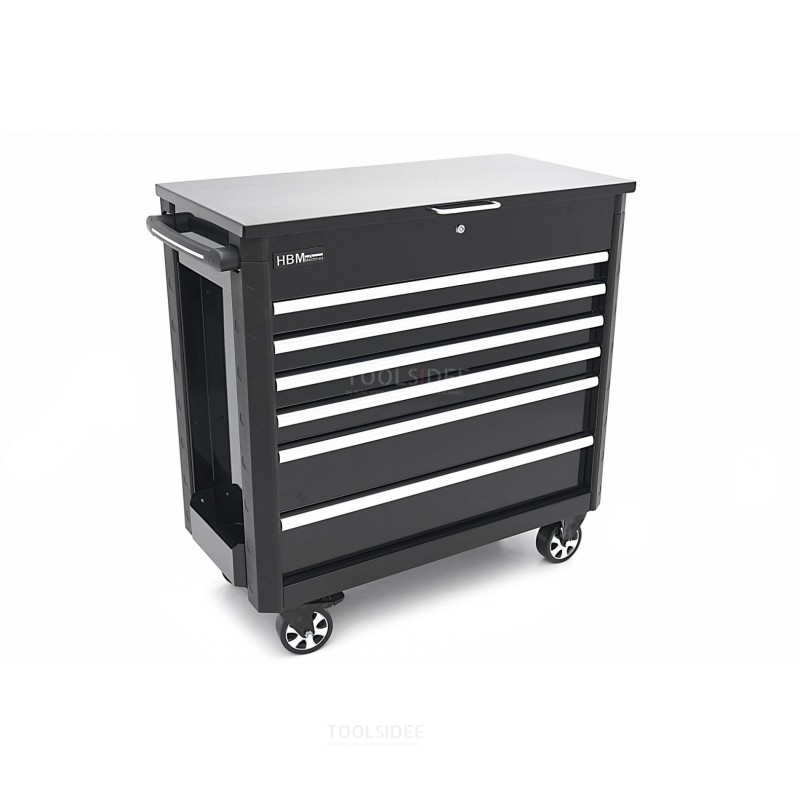 HBM tool trolley with 6 drawers, 62 cm, black - toolsidee.co.uk