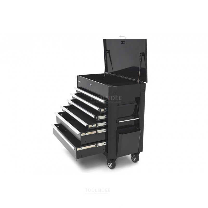 HBM tool trolley with 6 drawers, 62 cm, black - toolsidee.ie
