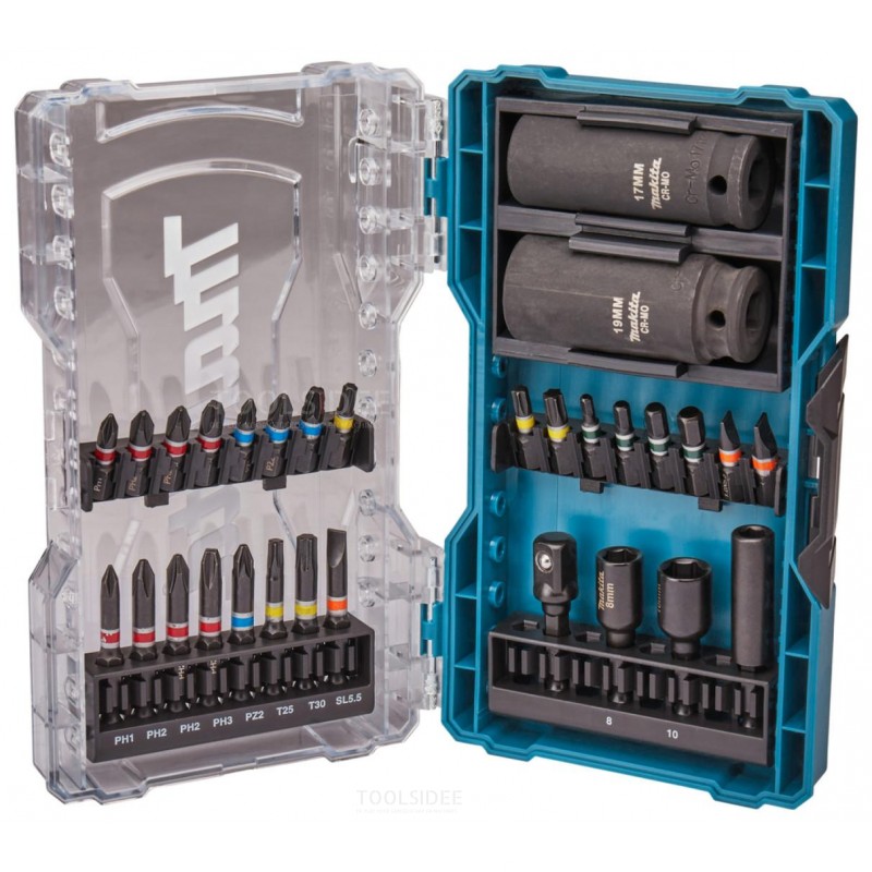 Makita screwdriver bit set with impact sockets 30-piece, E-070 ...