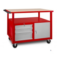 Mobile work table 3 drawers 1 cabinet MW Tools - toolsidee.co.uk