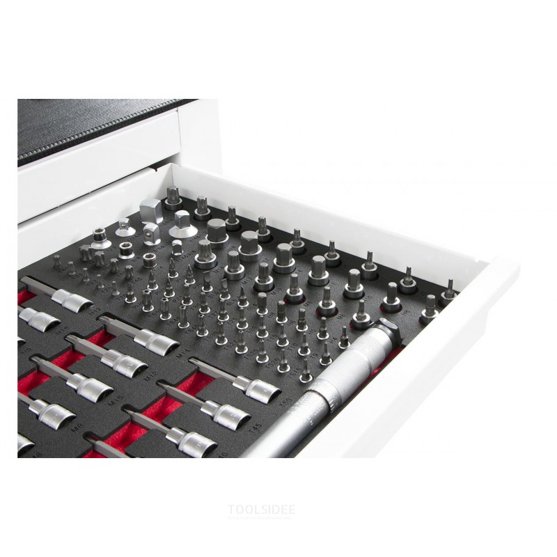 Tool trolley wide 15 drawers - white MW Tools - toolsidee.co.uk