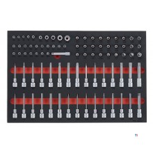 Sockets and bit set Foam4x4 tray 1/2"- 1/4"- 3/8" FLAT- PH- PZ- TX- TPX ...