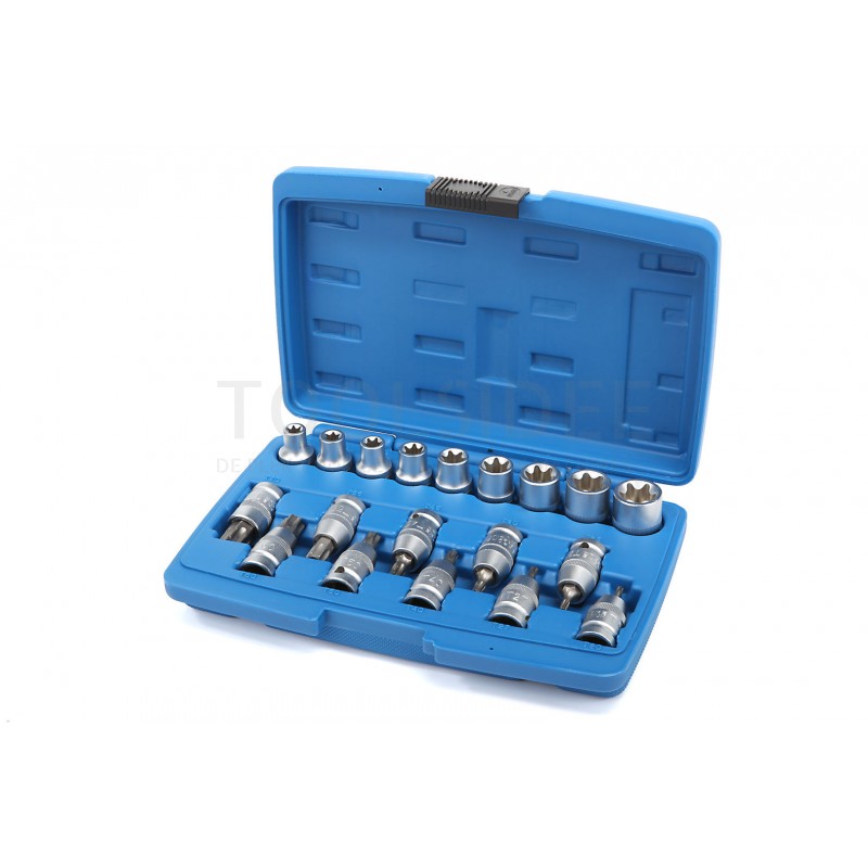 HBM 19 piece 1/2 internal and external torx socket set - toolsidee.co.uk