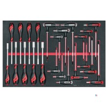 Screwdriver set with socket and hex key set with T-handle HEX- TX- TPX ...