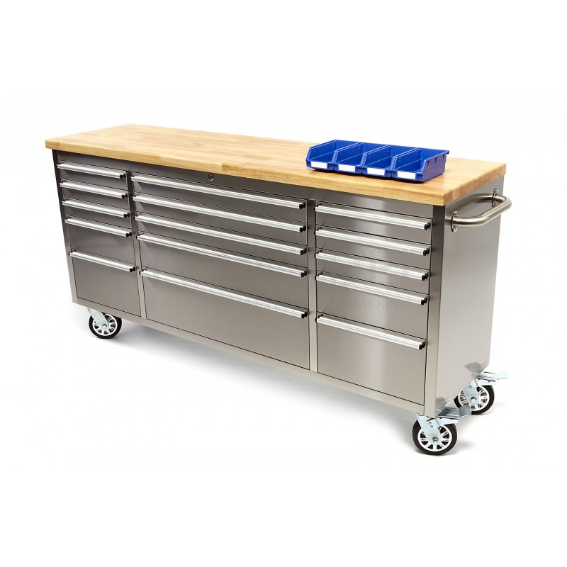 HBM 182 cm. professional stainless steel tool trolley / workbench with ...