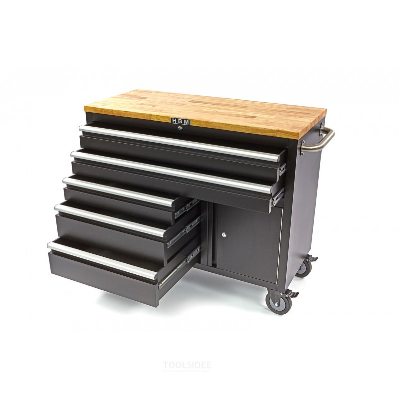 show model !! HBM 106 cm profi. tool trolley / workbench with wooden ...