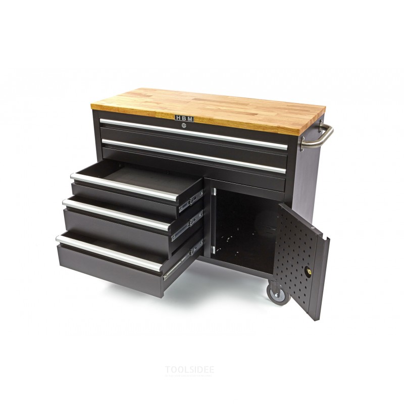 show model !! HBM 106 cm profi. tool trolley / workbench with wooden ...