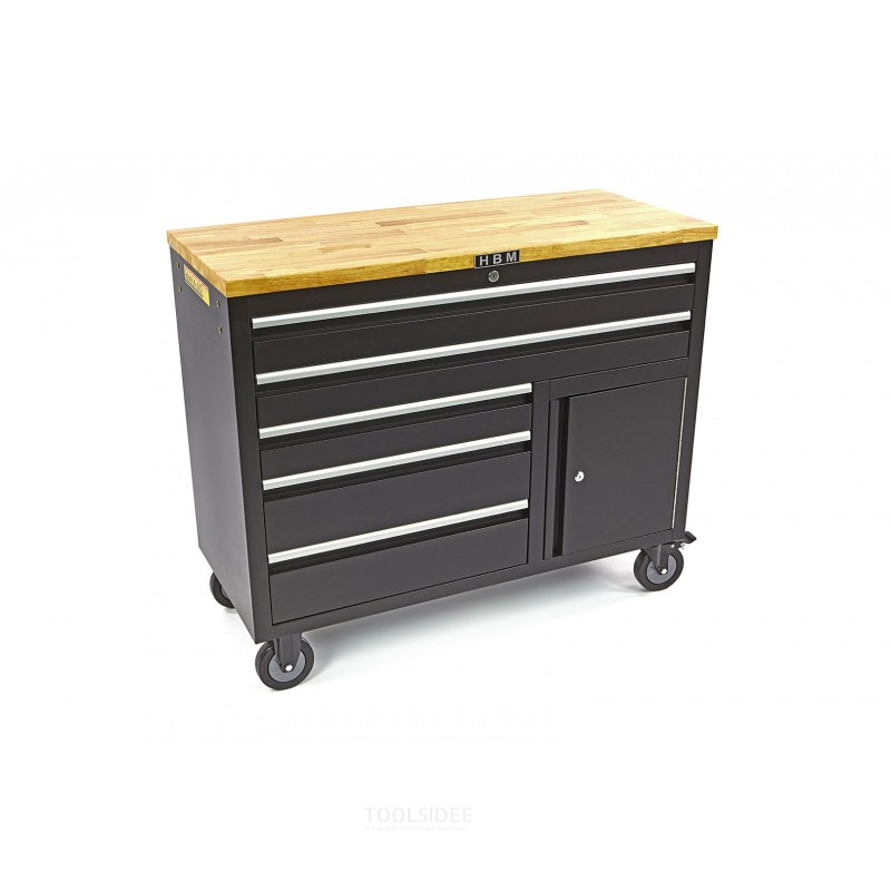 show model !! HBM 106 cm profi. tool trolley / workbench with wooden ...